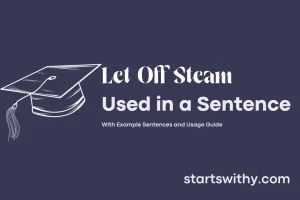 LET OFF STEAM in a Sentence Examples: 21 Ways to Use Let Off Steam