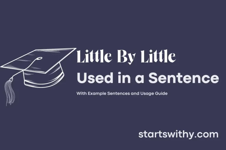 LITTLE BY LITTLE in a Sentence Examples: 21 Ways to Use Little By Little
