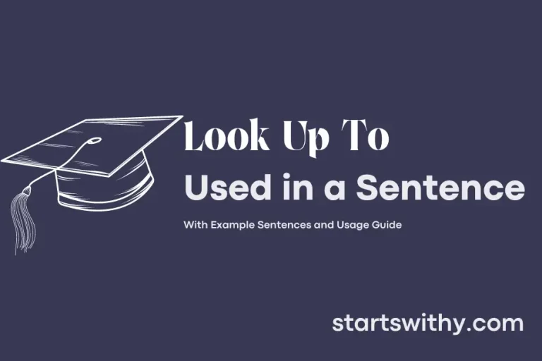 LOOK UP TO in a Sentence Examples: 21 Ways to Use Look Up To