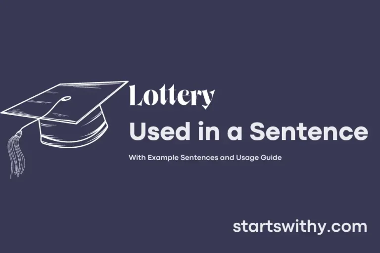 LOTTERY in a Sentence Examples: 21 Ways to Use Lottery