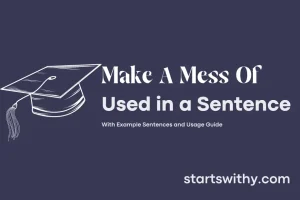 MAKE A MESS OF in a Sentence Examples: 21 Ways to Use Make A Mess Of