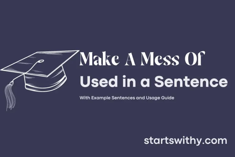 MAKE A MESS OF in a Sentence Examples: 21 Ways to Use Make A Mess Of