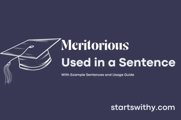 MERITORIOUS in a Sentence Examples: 21 Ways to Use Meritorious