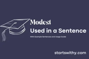 MODEST in a Sentence Examples: 21 Ways to Use Modest