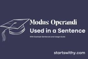 MODUS OPERANDI in a Sentence Examples: 21 Ways to Use Modus Operandi