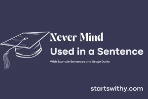 NEVER MIND in a Sentence Examples: 21 Ways to Use Never Mind