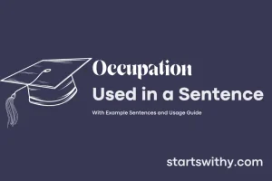 OCCUPATION in a Sentence Examples: 21 Ways to Use Occupation