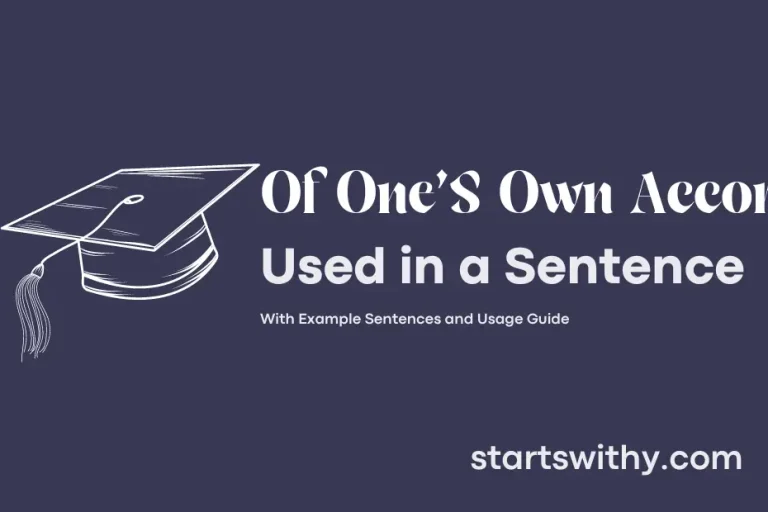 OF ONE'S OWN ACCORD in a Sentence Examples: 21 Ways to Use Of One'S Own Accord