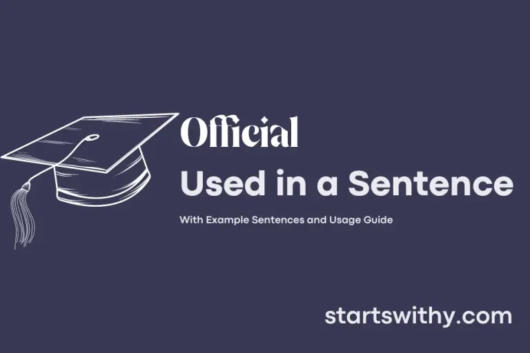 OFFICIAL in a Sentence Examples: 21 Ways to Use Official