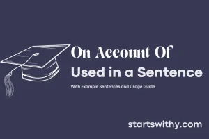 ON ACCOUNT OF in a Sentence Examples: 21 Ways to Use On Account Of