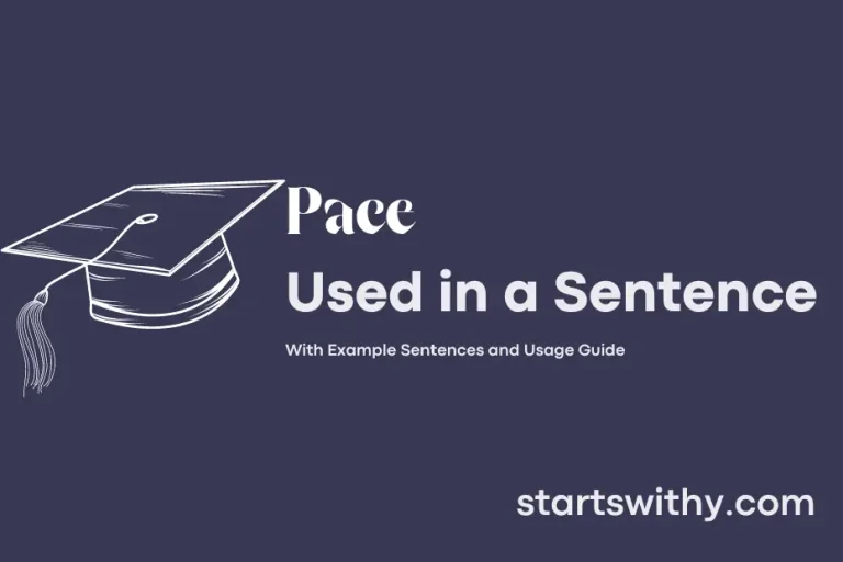 PACE in a Sentence Examples: 21 Ways to Use Pace