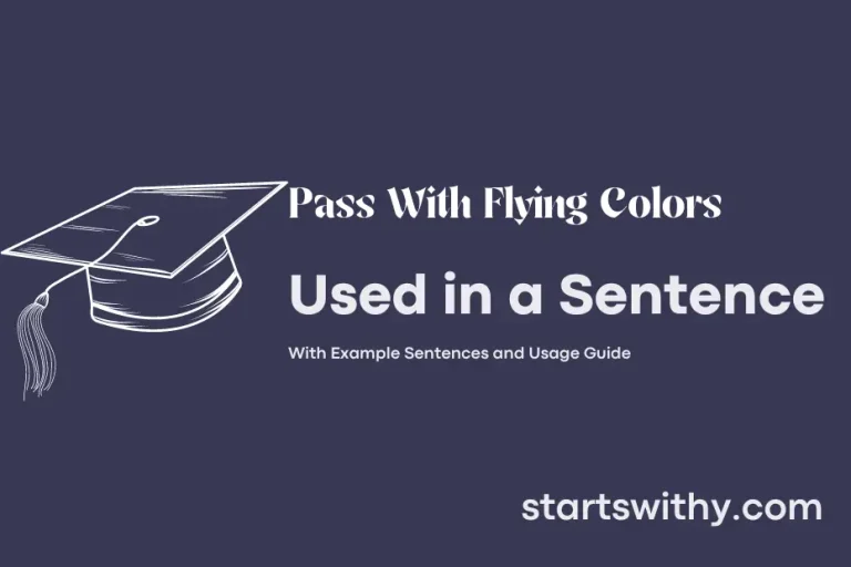 PASS WITH FLYING COLORS in a Sentence Examples: 21 Ways to Use Pass ...