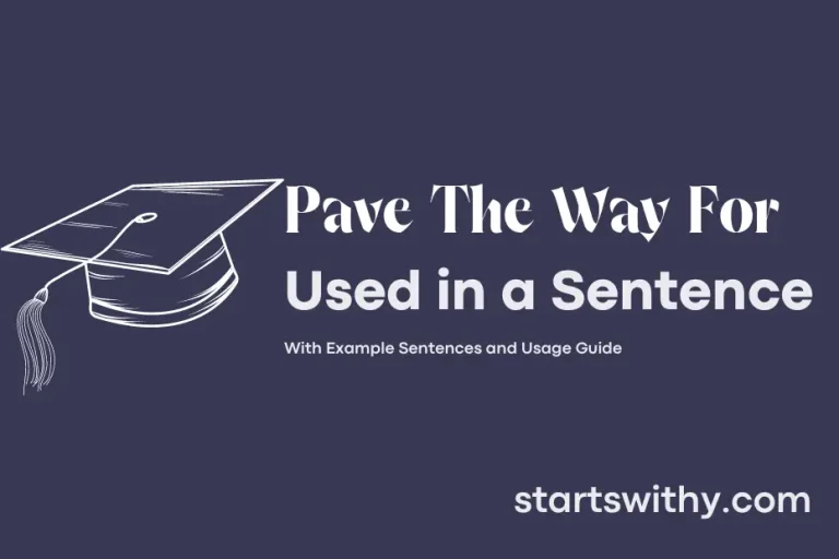 PAVE THE WAY FOR in a Sentence Examples: 21 Ways to Use Pave The Way For
