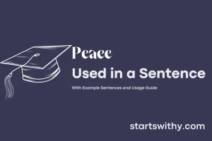 PEACE in a Sentence Examples: 21 Ways to Use Peace
