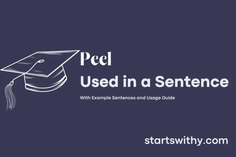 PEEL in a Sentence Examples: 21 Ways to Use Peel