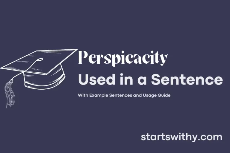 PERSPICACITY in a Sentence Examples: 21 Ways to Use Perspicacity