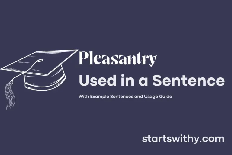 PLEASANTRY in a Sentence Examples: 21 Ways to Use Pleasantry