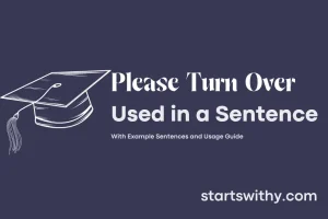 PLEASE TURN OVER in a Sentence Examples: 21 Ways to Use Please Turn Over