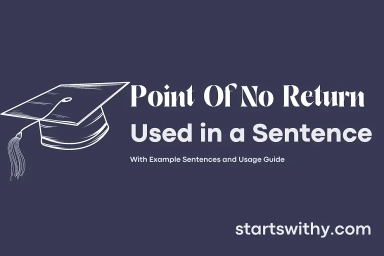 POINT OF NO RETURN in a Sentence Examples: 21 Ways to Use Point Of No ...