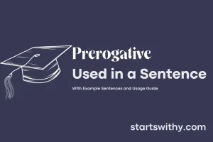PREROGATIVE in a Sentence Examples: 21 Ways to Use Prerogative