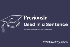 PREVIOUSLY in a Sentence Examples: 21 Ways to Use Previously