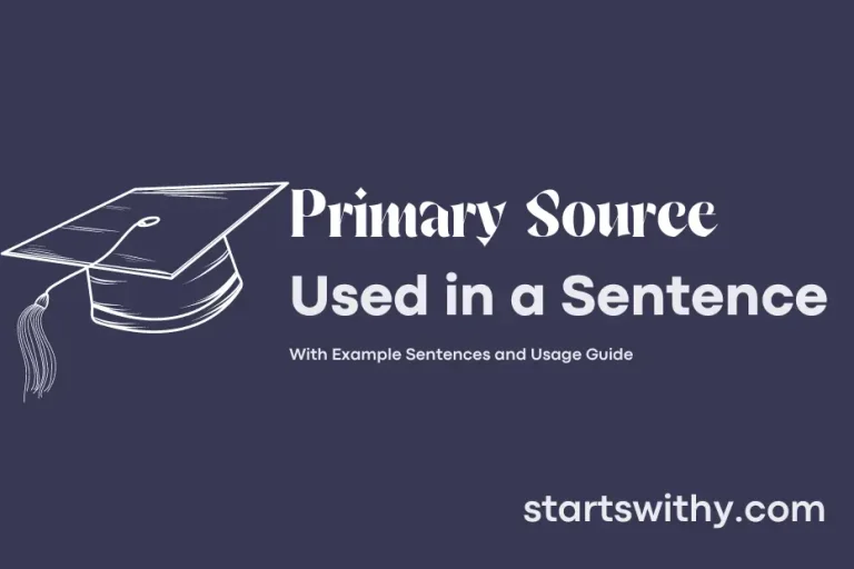 PRIMARY SOURCE in a Sentence Examples: 21 Ways to Use Primary Source