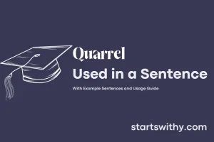 QUARREL in a Sentence Examples: 21 Ways to Use Quarrel