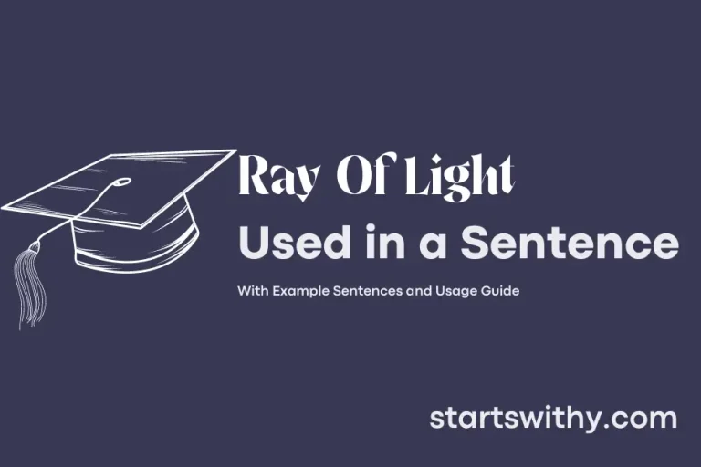 RAY OF LIGHT in a Sentence Examples: 21 Ways to Use Ray Of Light