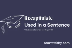RECAPITULATE in a Sentence Examples: 21 Ways to Use Recapitulate