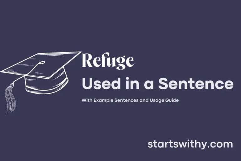 REFUGE in a Sentence Examples: 21 Ways to Use Refuge