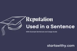 REPUTATION in a Sentence Examples: 21 Ways to Use Reputation