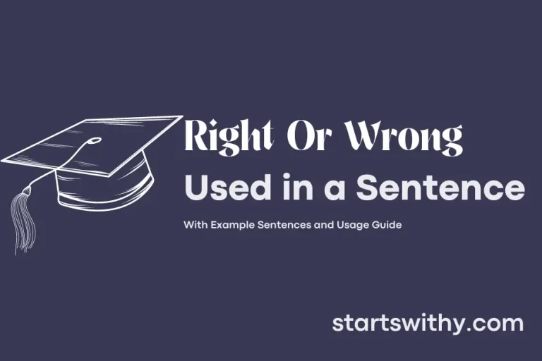 RIGHT OR WRONG in a Sentence Examples: 21 Ways to Use Right Or Wrong