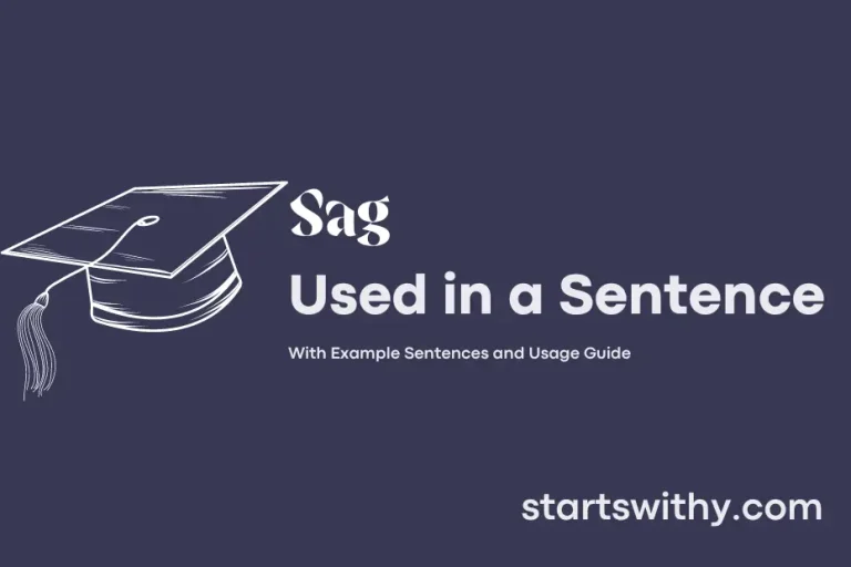 SAG in a Sentence Examples: 21 Ways to Use Sag