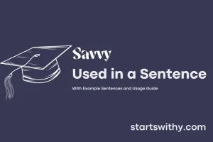 SAVVY in a Sentence Examples: 21 Ways to Use Savvy