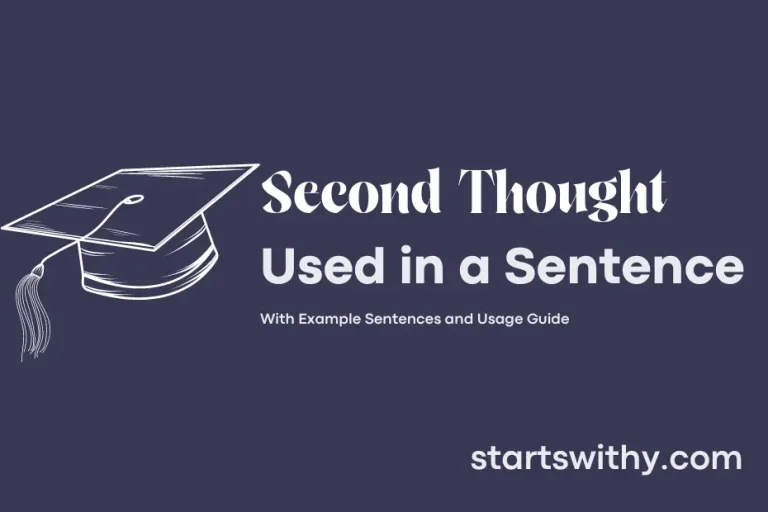 SECOND THOUGHT in a Sentence Examples: 21 Ways to Use Second Thought