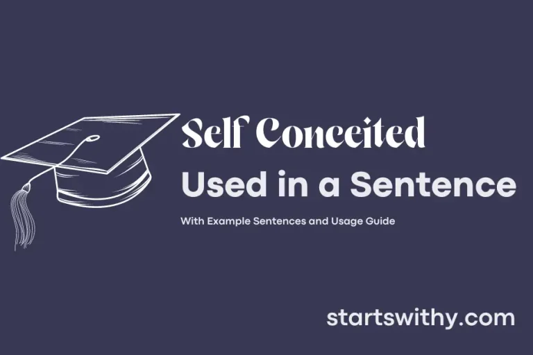 SELF CONCEITED in a Sentence Examples: 21 Ways to Use Self Conceited