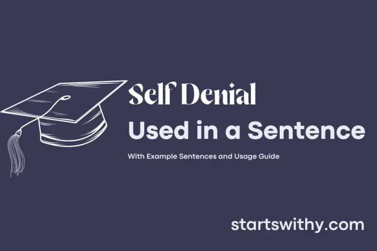 SELF DENIAL in a Sentence Examples: 21 Ways to Use Self Denial
