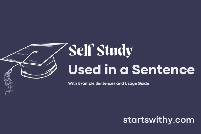 SELF STUDY in a Sentence Examples: 21 Ways to Use Self Study