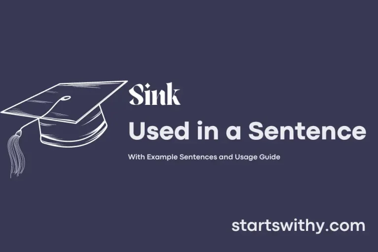 SINK in a Sentence Examples: 21 Ways to Use Sink
