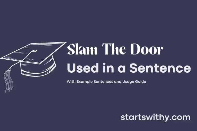 SLAM THE DOOR in a Sentence Examples: 21 Ways to Use Slam The Door
