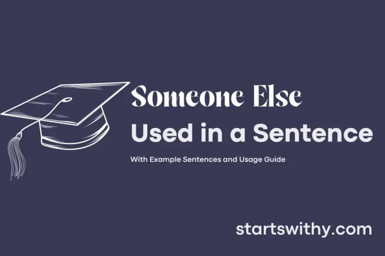 SOMEONE ELSE in a Sentence Examples: 21 Ways to Use Someone Else
