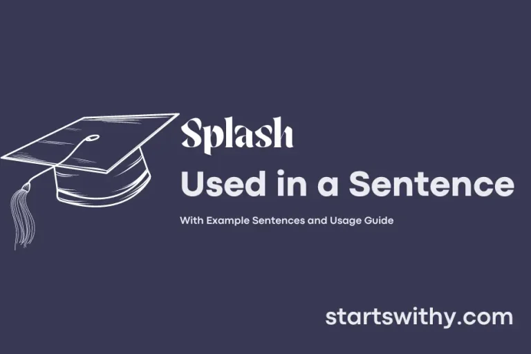 SPLASH in a Sentence Examples: 21 Ways to Use Splash