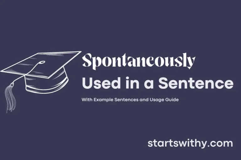 SPONTANEOUSLY in a Sentence Examples: 21 Ways to Use Spontaneously