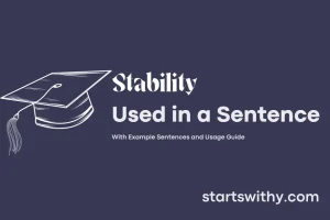STABILITY in a Sentence Examples: 21 Ways to Use Stability