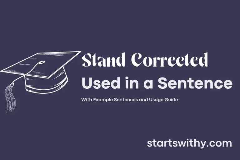 STAND CORRECTED in a Sentence Examples: 21 Ways to Use Stand Corrected