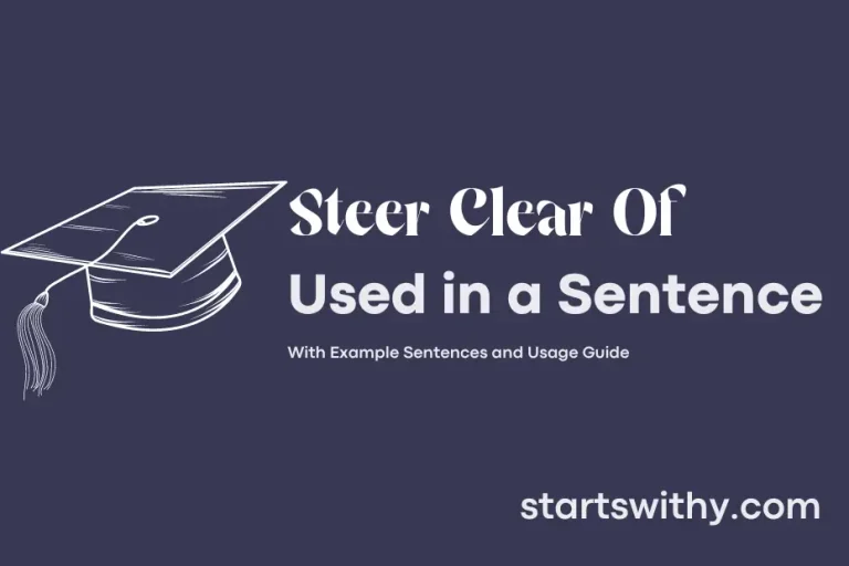 STEER CLEAR OF in a Sentence Examples: 21 Ways to Use Steer Clear Of