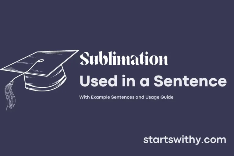 SUBLIMATION in a Sentence Examples: 21 Ways to Use Sublimation