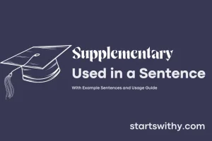 SUPPLEMENTARY in a Sentence Examples: 21 Ways to Use Supplementary