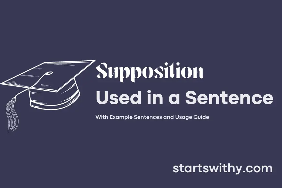 SUPPOSITION In A Sentence Examples 21 Ways To Use Supposition SUPPOSITION In A Sentence Examples 21 Ways To Use Supposition