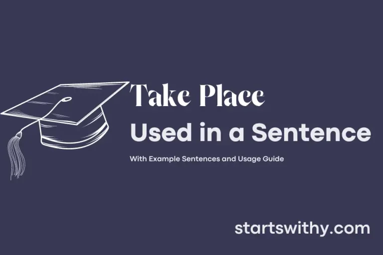 TAKE PLACE in a Sentence Examples: 21 Ways to Use Take Place